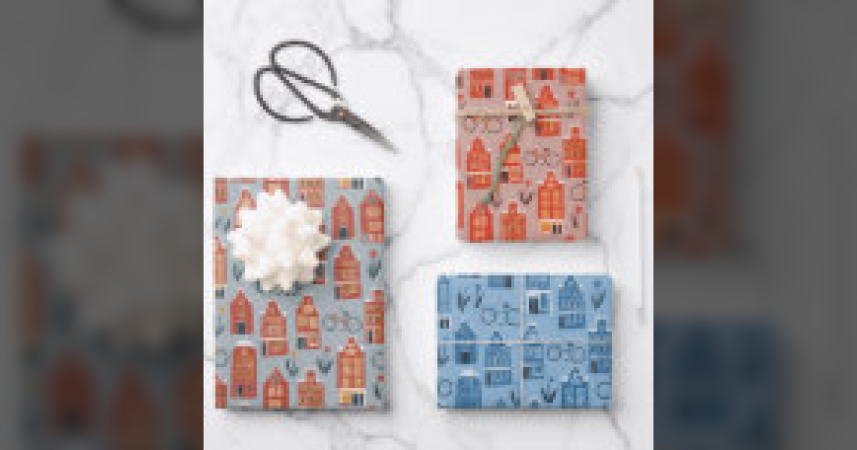 Cute Dutch Houses Holland Themed Gift Wrap Set